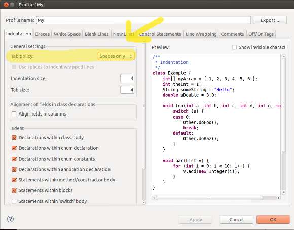 How To Use Spaces Instead Of Tabs For Indentation In Eclipse